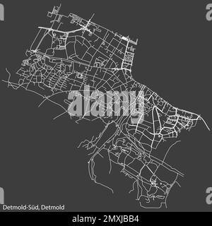 Street roads map of the DETMOLD-SÜD DISTRICT, DETMOLD Stock Vector ...