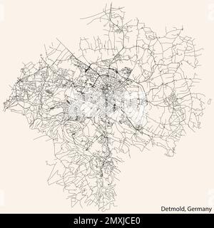 Street roads map of DETMOLD, GERMANY Stock Vector Image & Art - Alamy