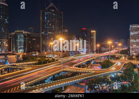 Beijing guomao bridge at night Stock Photo - Alamy