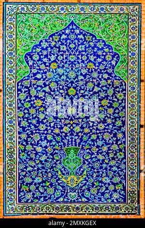 Faience Mosaics, Shaikh Lotfullah Mosque, Isfahan, Isfahan, Iran, Asia ...
