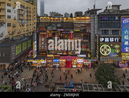 Changsha) pedestrian street at night Stock Photo - Alamy