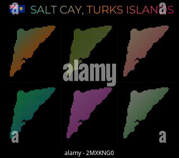 Salt Cay, Turks Islands Dot Map. Island Digital Style Shape. Salt Cay ...
