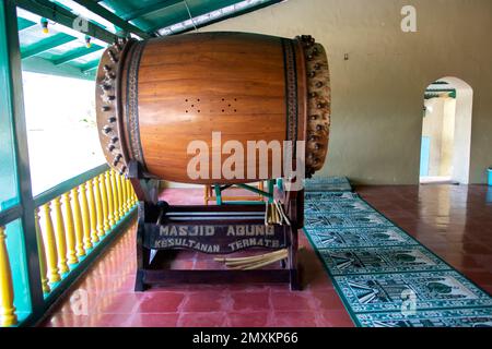 Beduk (percussion instrument) made of palm tree bark and cowhide which ...