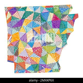 Colorful line art map of arkansas state Royalty Free Vector Stock ...