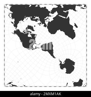 Vector world map. Peirce quincuncial projection. Plain world ...