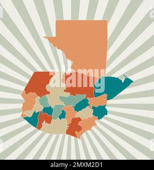 Journey to Guatemala, illustration with a map of Guatemala. Background ...