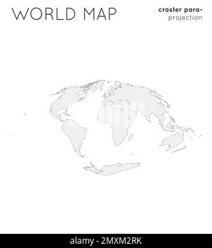 Vector world map. Craster parabolic projection. Plain world ...