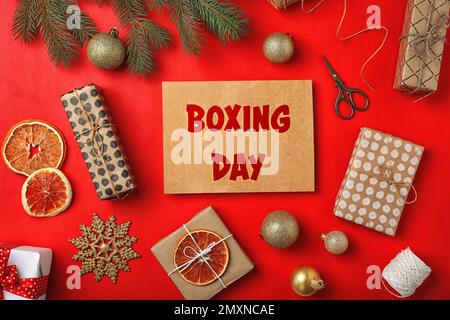 dear santa. boxing day. winter shopping sale. gift and surprise concept ...