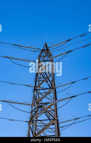 The old design of electricity pylon Stock Photo - Alamy