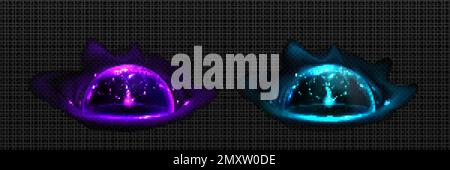 Realistic set of defense energy shields png isolated on transparent ...