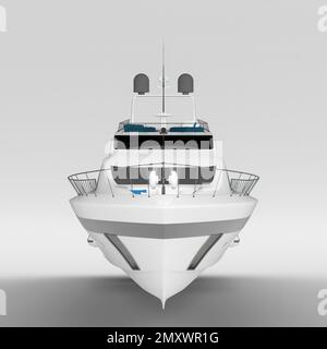 Front view of motor boat. Isolated over white background Stock Photo ...
