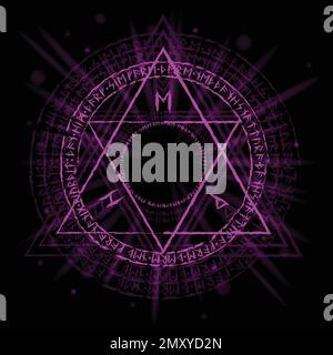 Abstract runes circle magic purple Stock Vector Image & Art - Alamy