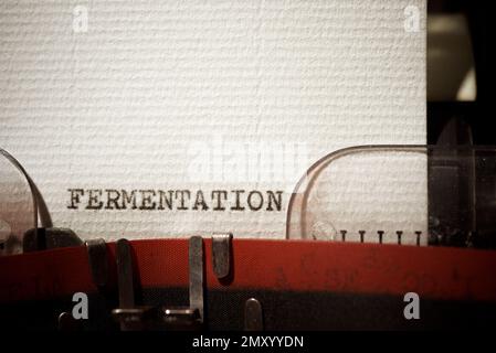 Fermentation word written with a typewriter Stock Photo - Alamy
