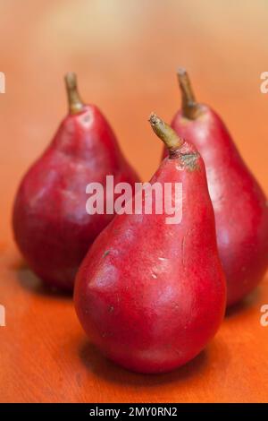 Three Red Pears Stock Photo - Alamy