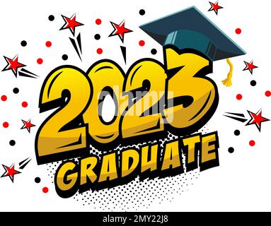 2023 class graduate header. Decorate congratulation for school ...