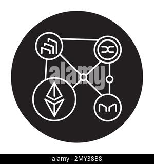 Tocken governance color line icon. Digital crypto art. Pictogram for ...