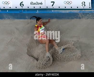 Spain's Concepcion Montaner competes in Women's long jump qualifying at ...