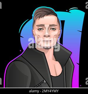 man with hairstyle design and t-shirt clothes Stock Vector Image & Art ...