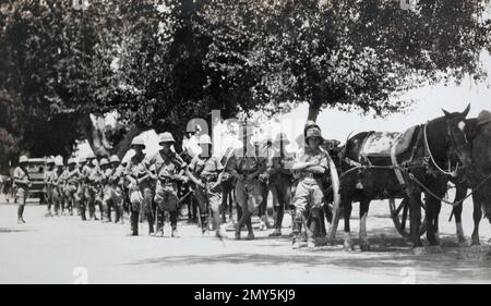 British soldiers resting in the North West Frontier region of British ...