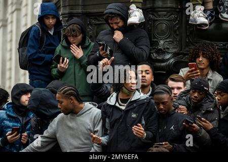 London, UK. 4 February 2023. Digga D, a drill rapper, makes a stealth ...