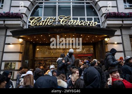 London, UK. 4 February 2023. Digga D, a drill rapper, makes a stealth ...