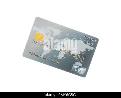 Grey plastic credit card isolated on white Stock Photo - Alamy