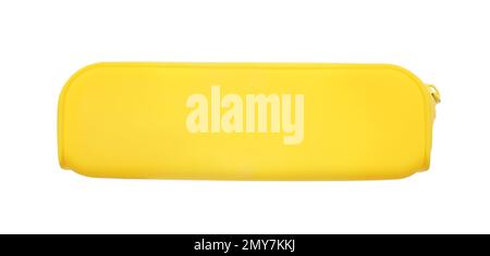 Color pencil case isolated on white. School stationery Stock Photo - Alamy