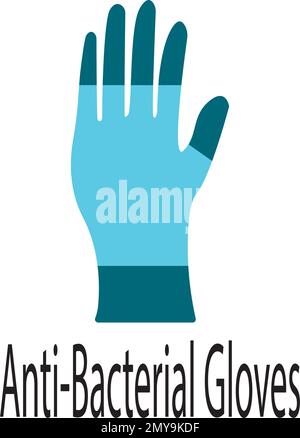 Blue medical gloves icon. Flat illustration of blue medical gloves ...