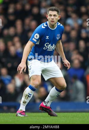James Tarkowski Of Everton in action during the Burnley v Everton ...
