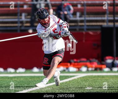 February 04, 2023: Rutgers attack Ross Scott (5) celebrates a goal ...
