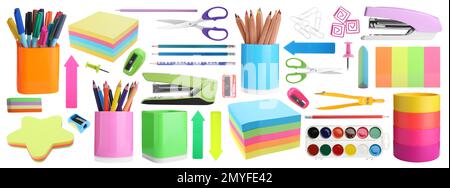 Office supplies on bright beautiful pleasant backgrounds, paper clips ...