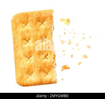 Crushed cracker and crumbs on white background Stock Photo - Alamy