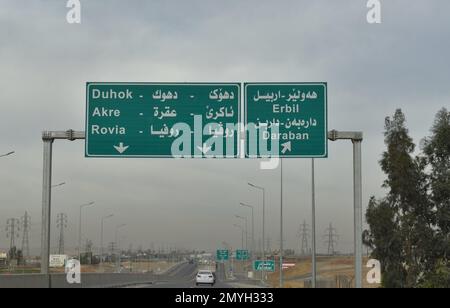 Road Signs, Erbil, Kurdistan, Iraq Stock Photo - Alamy