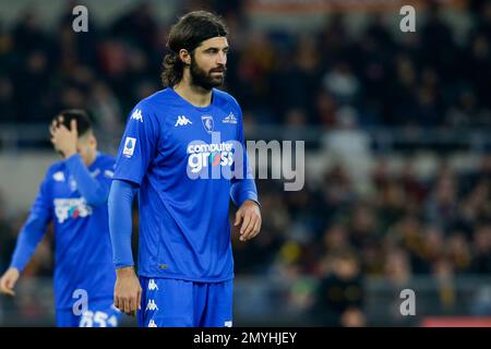 Empoli's Italian defender Sebastiano Luperto controls the ball during ...