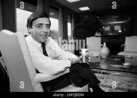 Roger Enrico, chairman of Pepsi USA, relaxes in his office in Purchase ...