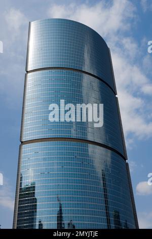 Prosperous high-rise buildings along the Yong River in Nanning, Guangxi ...