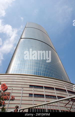 Prosperous high-rise buildings along the Yong River in Nanning, Guangxi ...