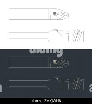 Stylized vector illustration of CNC milling machine Stock Vector Image ...