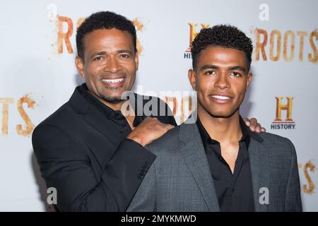 Mario Van Peebles, left and Mandela Van Peebles attends History Channel ...