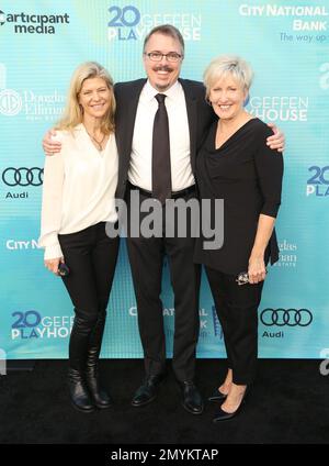 Vince Gilligan, right, and Holly Rice pose in the audience at the 71st ...