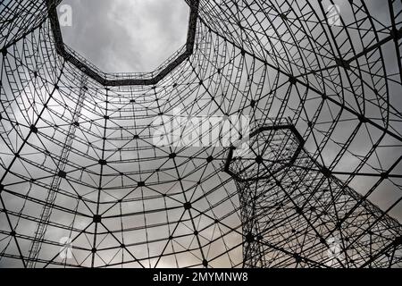 Cooling tower, gasometer skeleton on the site of the Zeche Zollverein ...