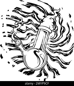 Trippy glass bong weed smoke vector illustrations for your work logo ...