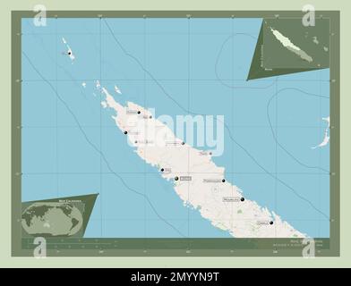 Nord, province of New Caledonia. Open Street Map. Locations of major ...