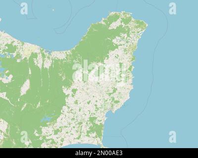 Gisborne, regional council of New Zealand. Grayscale elevation map with ...