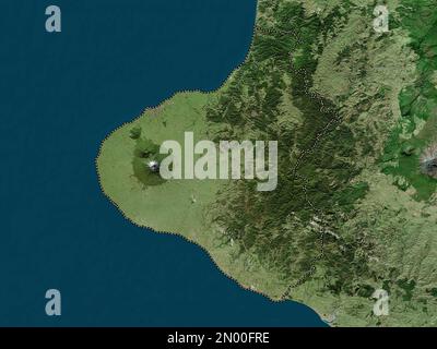 Taranaki, regional council of New Zealand. Grayscale elevation map with ...