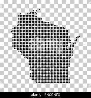 Wisconsin map shape, united states of america. Flat concept icon symbol ...