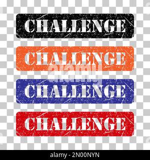 Set of Challenge stamp symbol, label sticker sign button, text banner ...