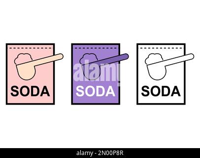 Set of Baking soda ingredient icon, cook design symbol, bakery product ...