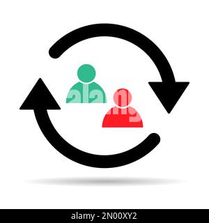 Employee engagement shadow vector icon, person flat web symbol design ...