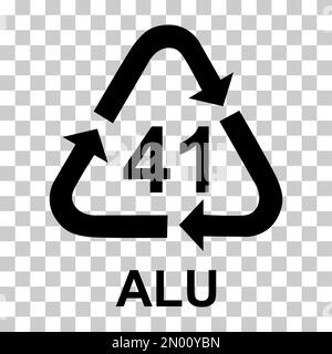 Aluminium recycling symbol ALU 41, metals recycling code ALU 41, vector ...